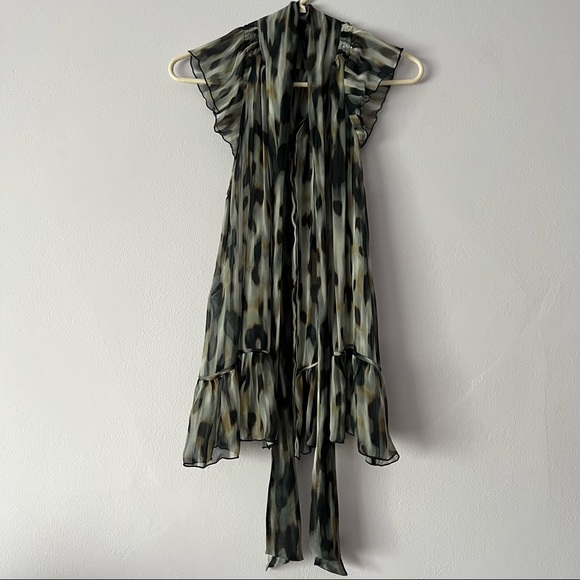 Mango | Tops | Mng Suit Animal Print Silk Tiered Tunic | Poshmark